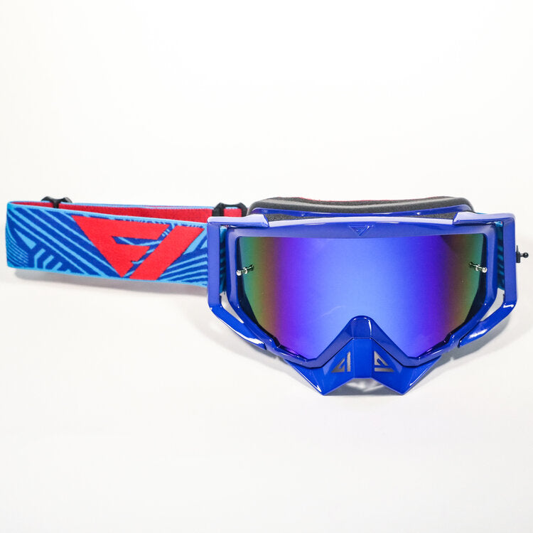 Flow Vision Rythem™ Motocross Goggle: Haze Blue/Cyan/Red – FlowVision AU