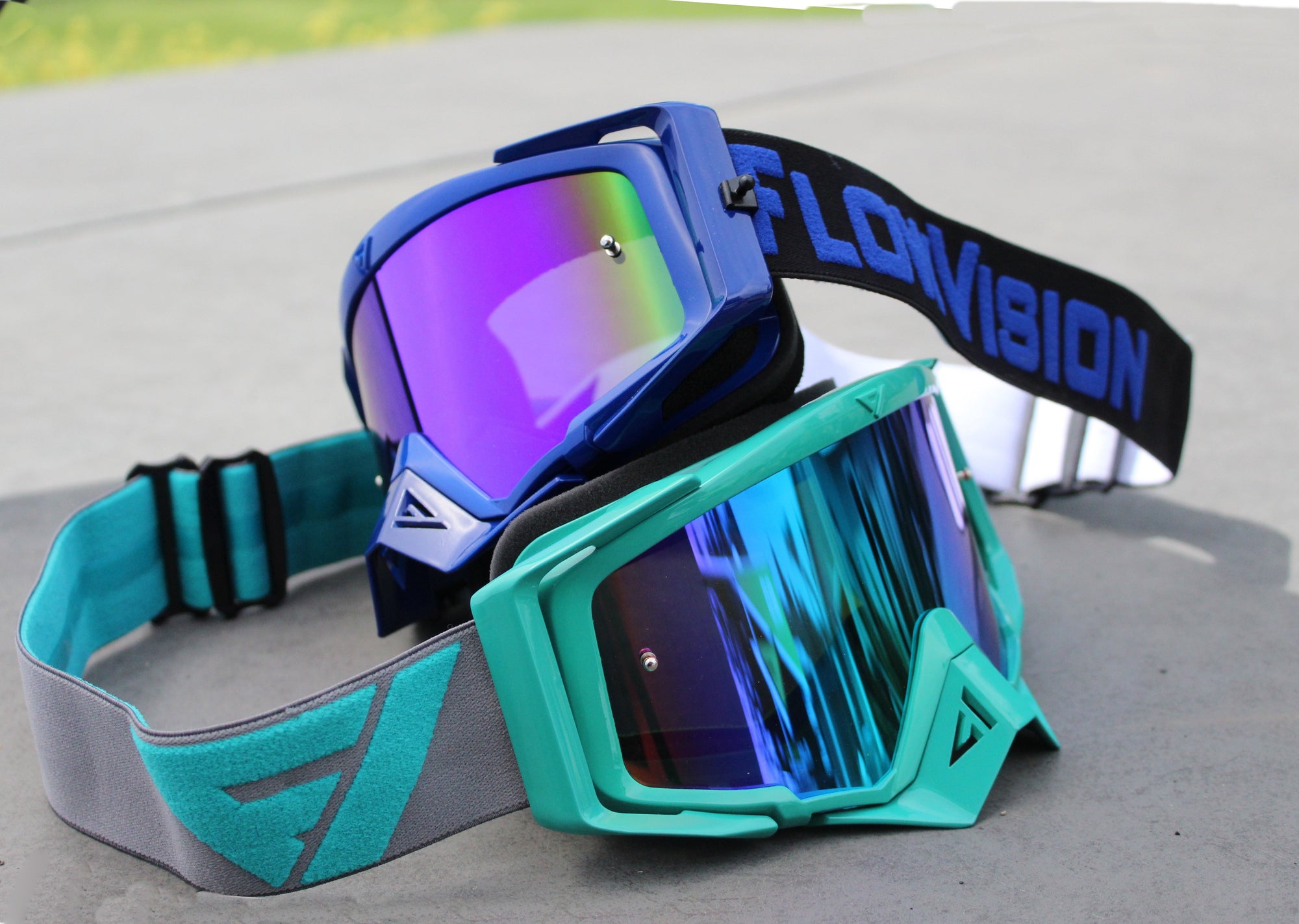 Flow Vision Rythem™ Motocross Goggle: Grey/Teal – FlowVision AU